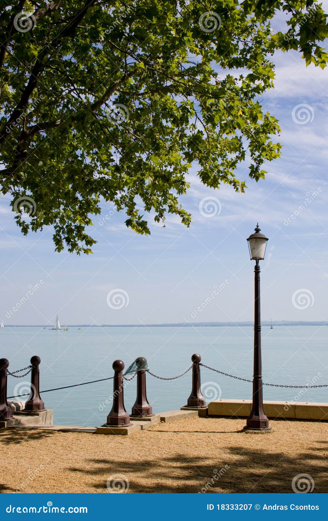 Lamppost and beach stock image. Image of tree, hungary - 18333207
