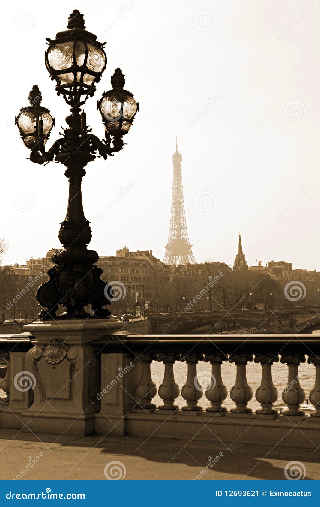 Lamppost on the Bridge in Paris Stock Image - Image of paris, cityscape ...