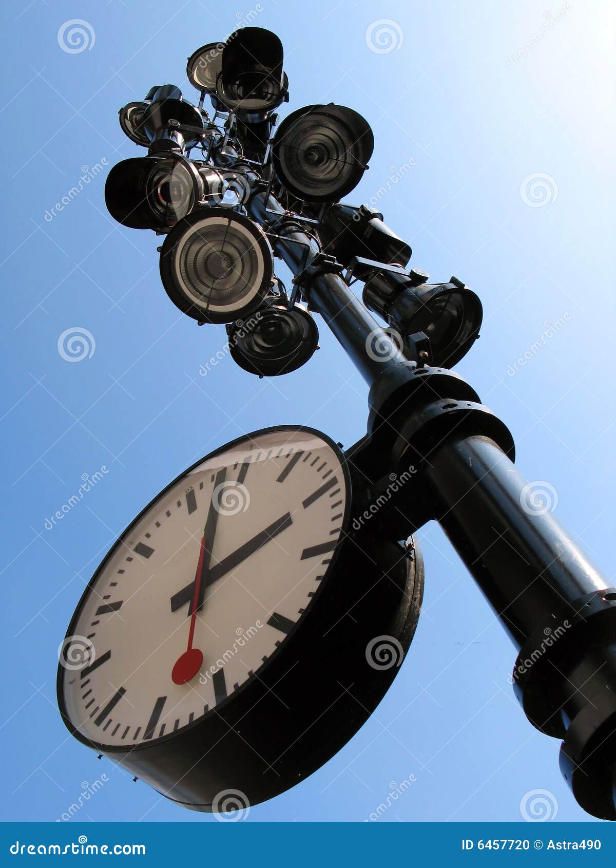 Lamppost with a clock stock photo. Image of clock, town - 6457720
