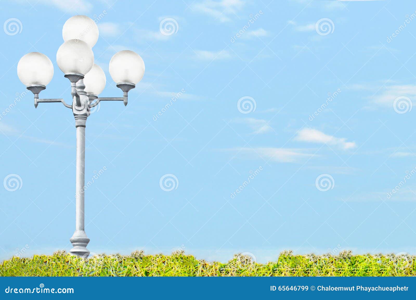 Lamppost in Nature Background Stock Image - Image of lamplight ...