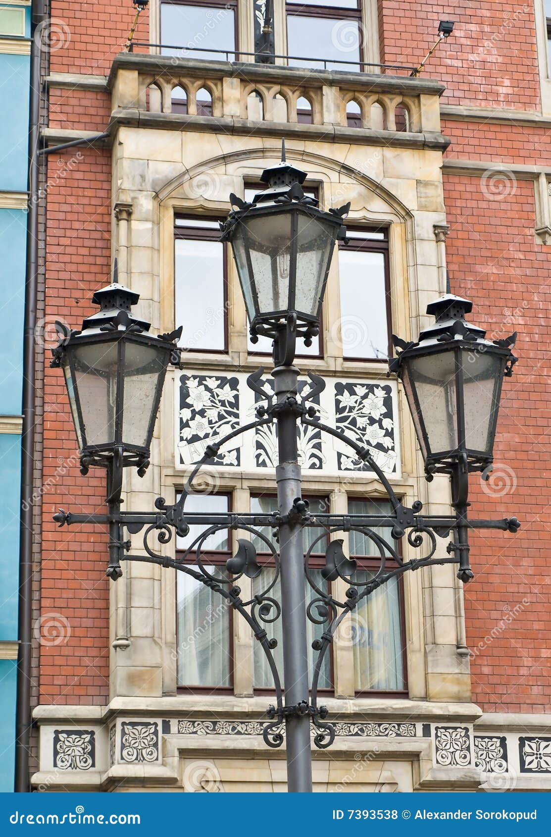 Lamppost and old buildings stock photo. Image of architecture - 7393538