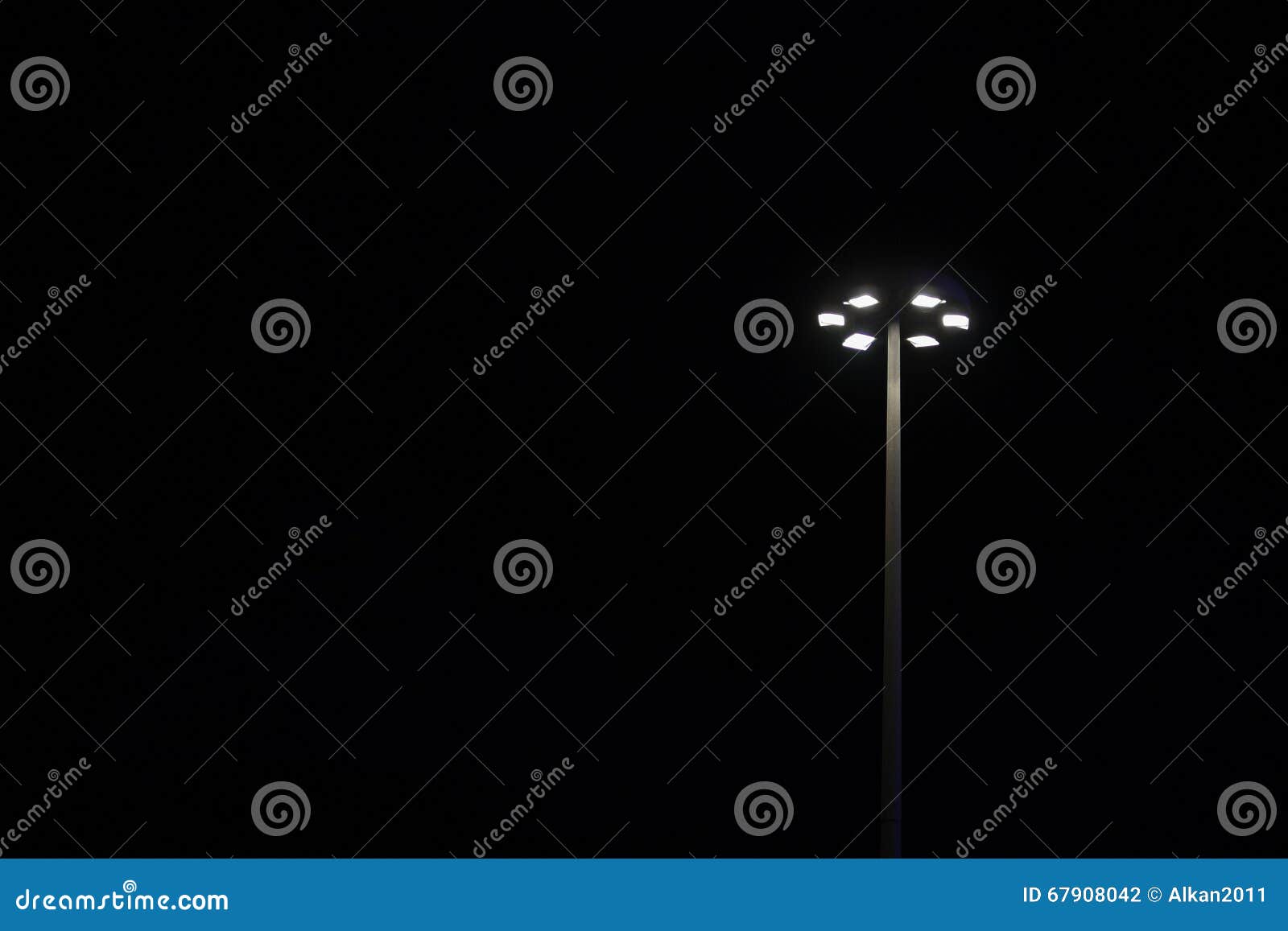 Lamppost in the Pitch-black Night Stock Photo - Image of power, energy ...