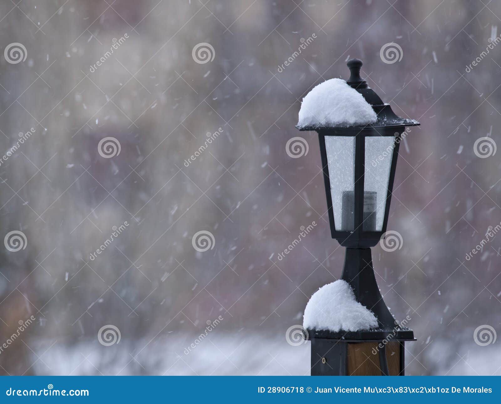 Lamppost in the Snow stock photo. Image of snowing, light - 28906718