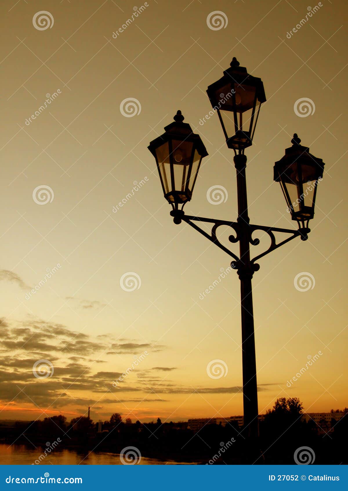Lamppost at sunset stock photo. Image of brown, light, overseer - 27052