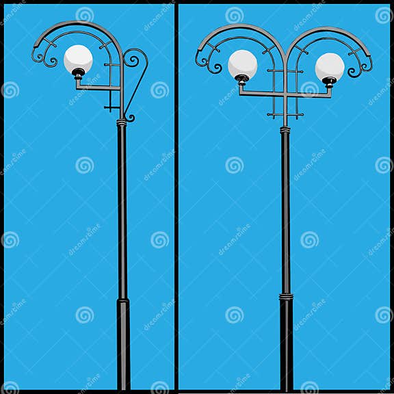 Lamppost stock vector. Illustration of ornate, carnival - 53512250