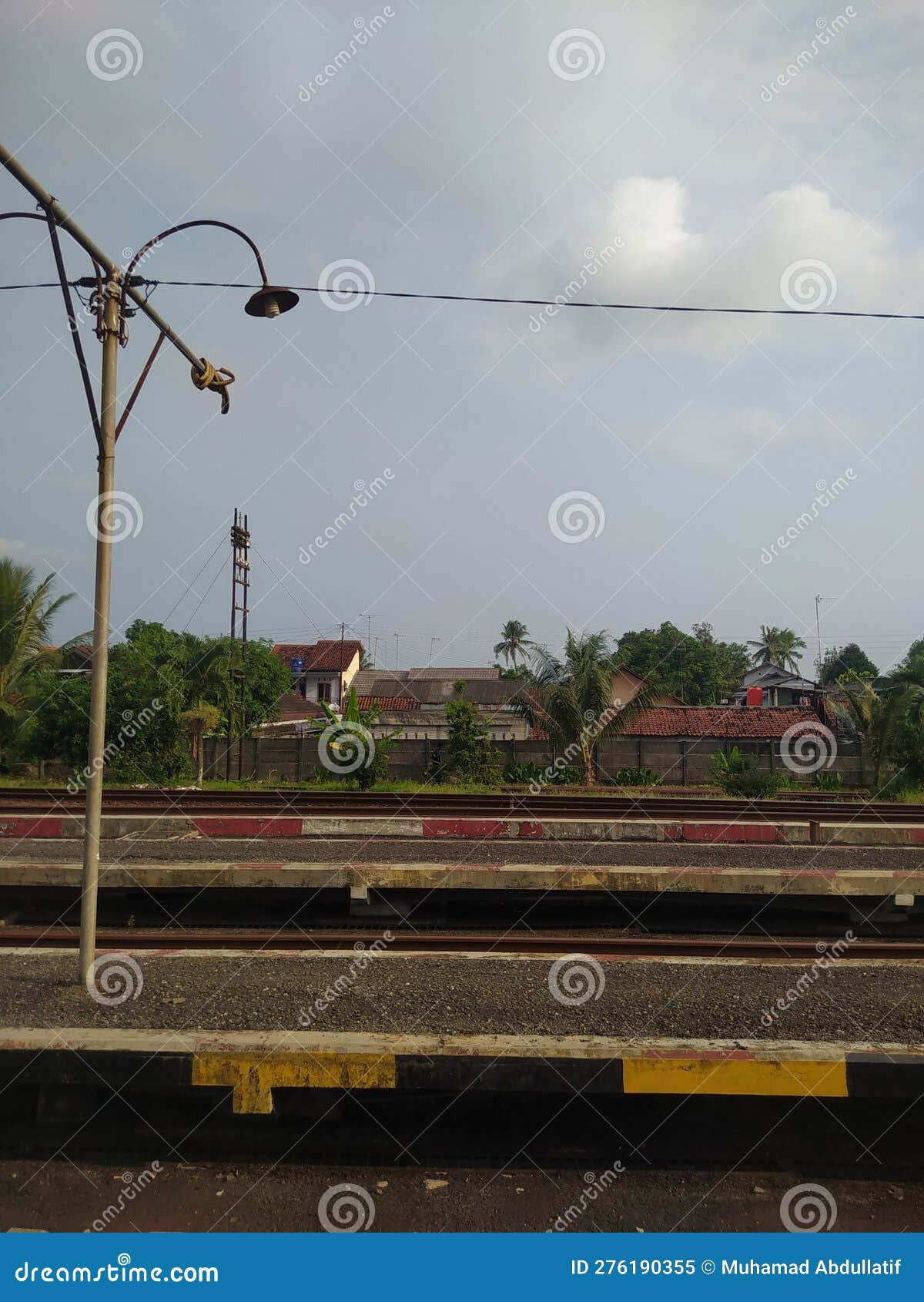 Lampposts and Water Filling in Train Stations Stock Image - Image of ...
