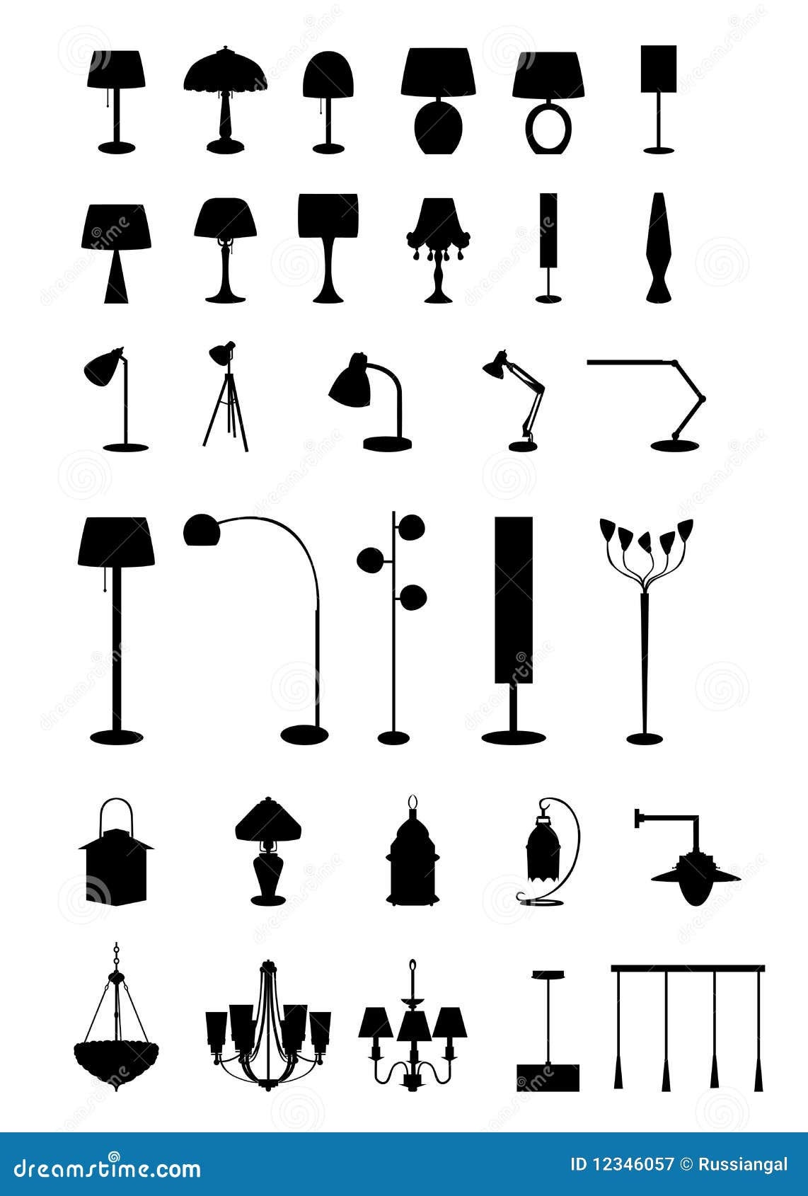 Lamps stock vector. Illustration of candle, foyer, house - 12346057