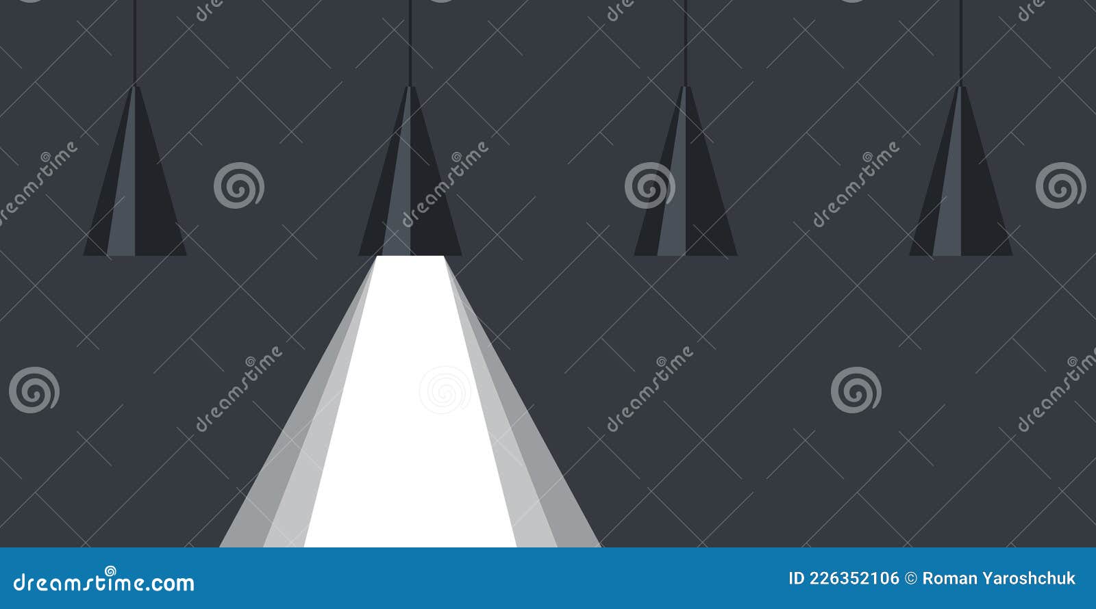 Lamps. Banner with Lamps and Ray of Light. Background for Advertising ...