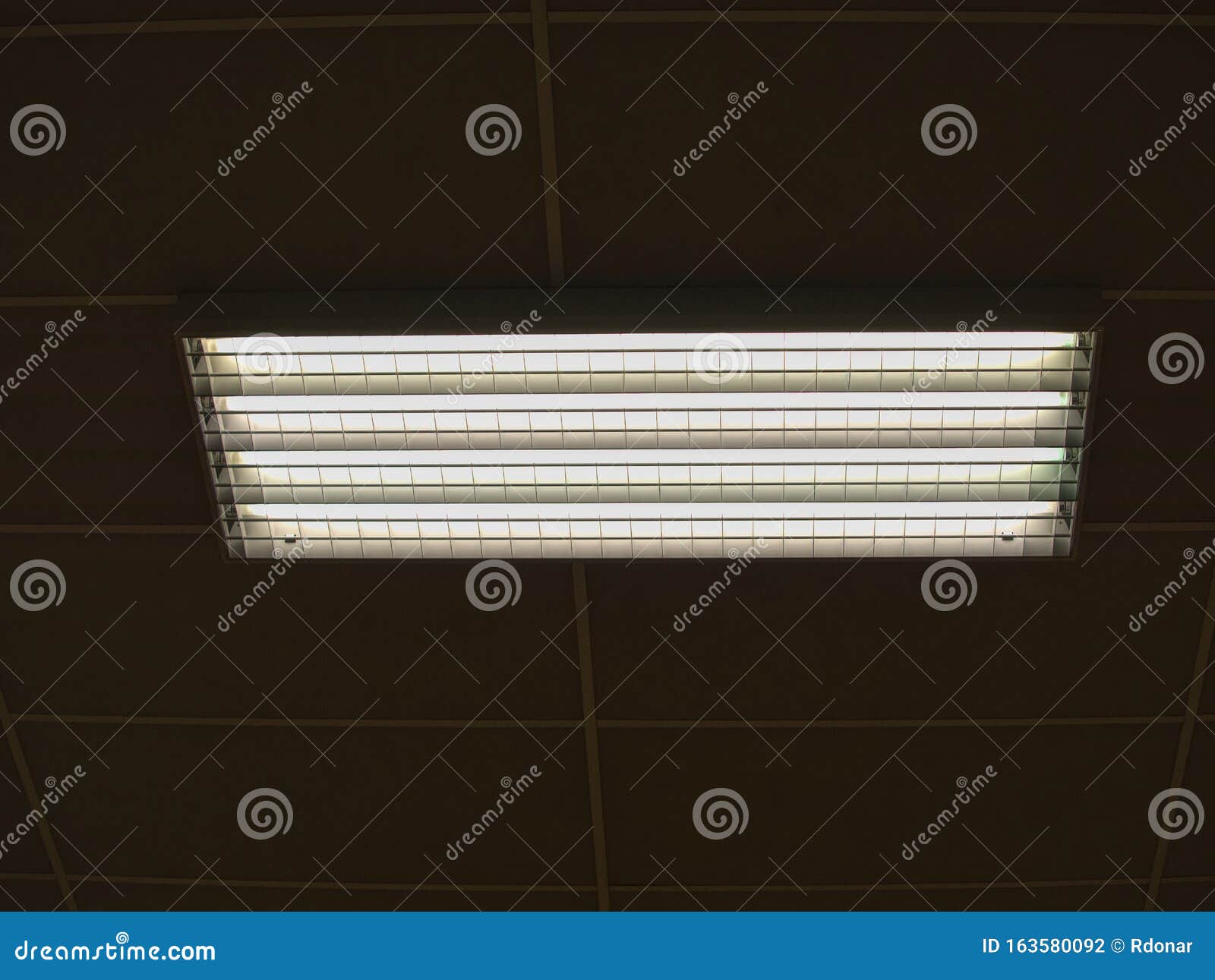 Lamps in Ceiling in a Stadium. Ceiling with Lighting Panels Stock Photo ...