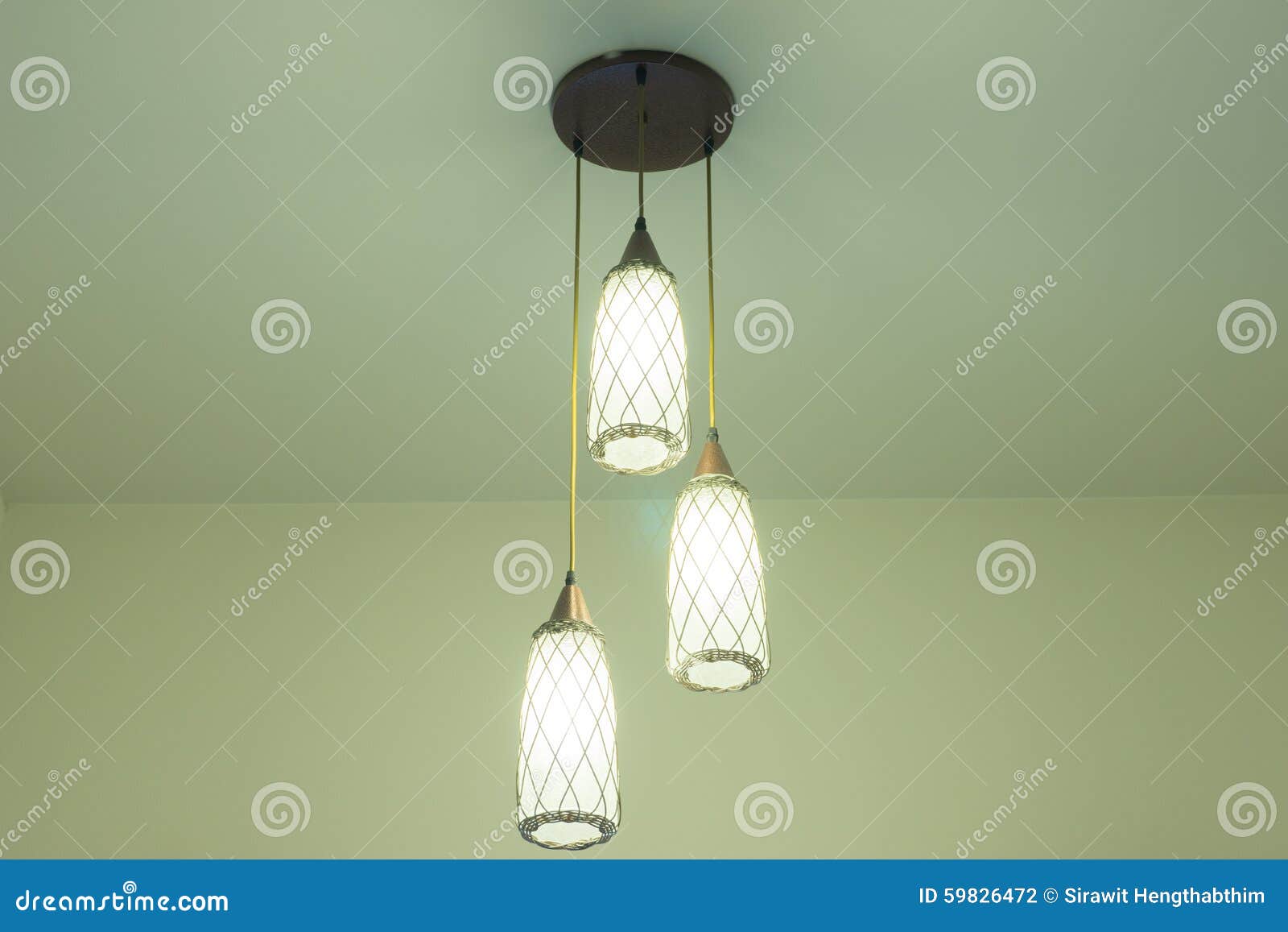 Lamps with Glass Structure on Ceiling in Ballroom Stock Photo - Image ...