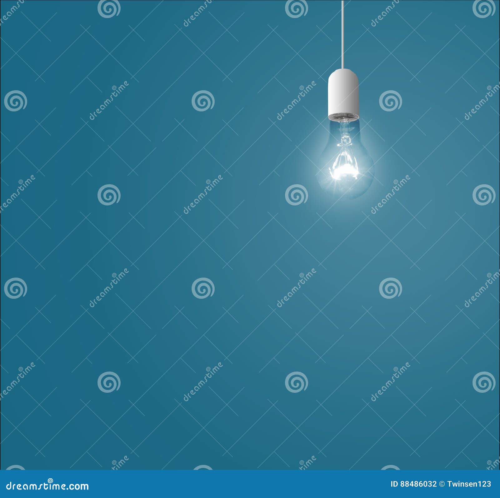 Lamps Hanging from Above on a Blue Background Stock Photo - Image of ...