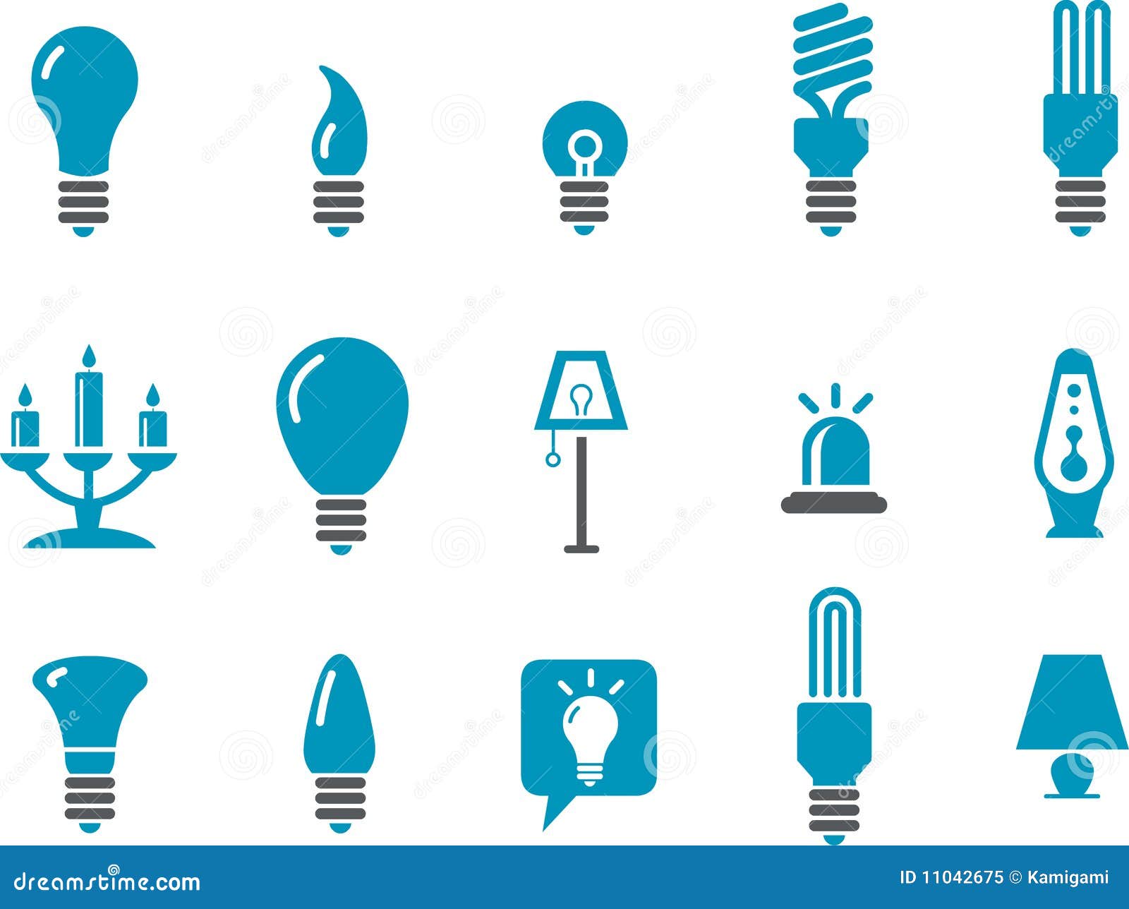Lamps Icon Set stock illustration. Illustration of abat - 11042675
