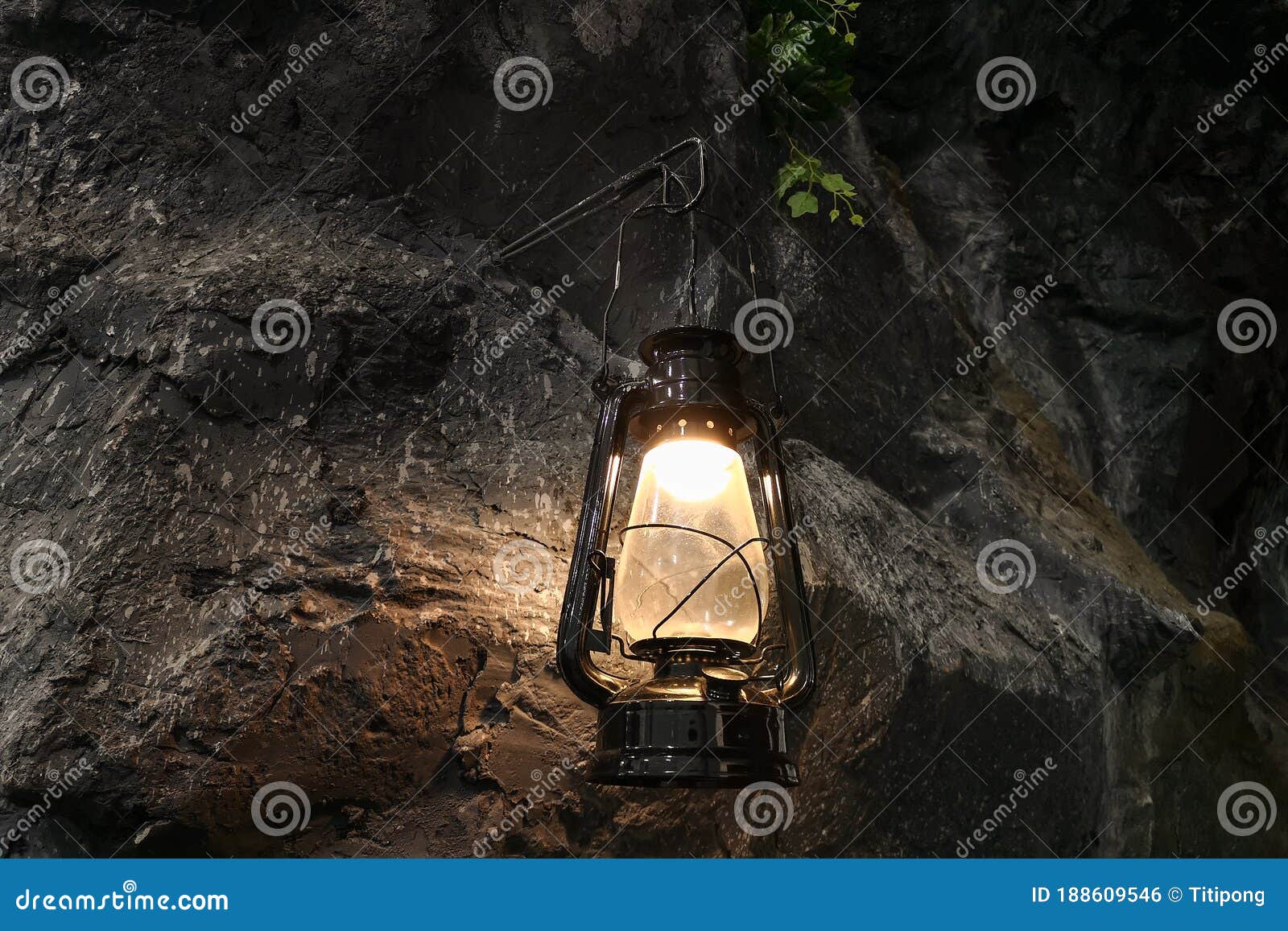 Lamps that Illuminate the Pathway in the Cave Stock Photo - Image of ...