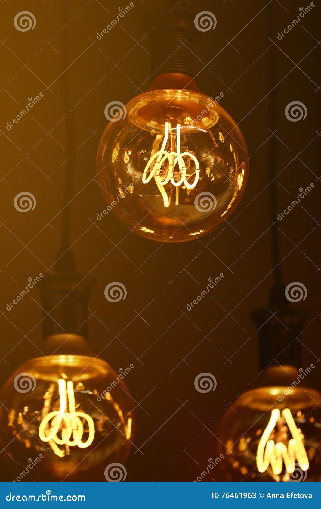 Lamps with Interesting Shape of Tungsten Filament Stock Image - Image ...
