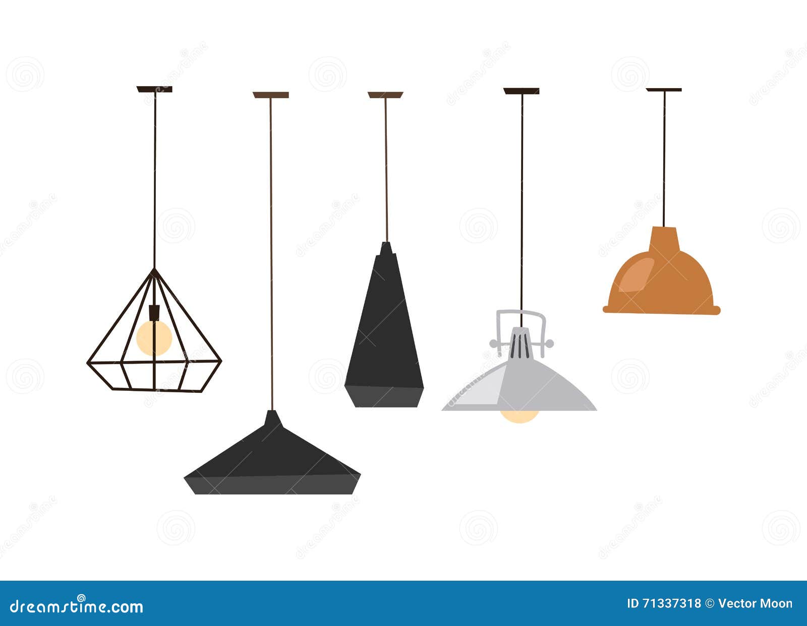 Lamps Isolated Vector Illustration. Stock Vector - Illustration of ...