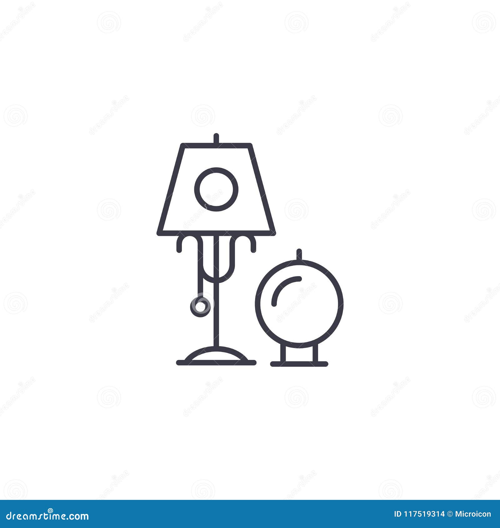 Lamps Linear Icon Concept. Lamps Line Vector Sign, Symbol, Illustration ...