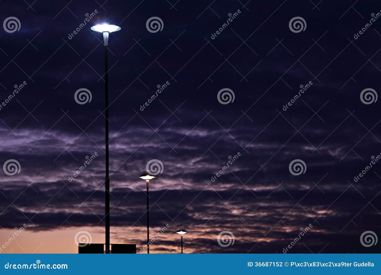 Lamps at night stock photo. Image of night, lamp, twilight - 36687152