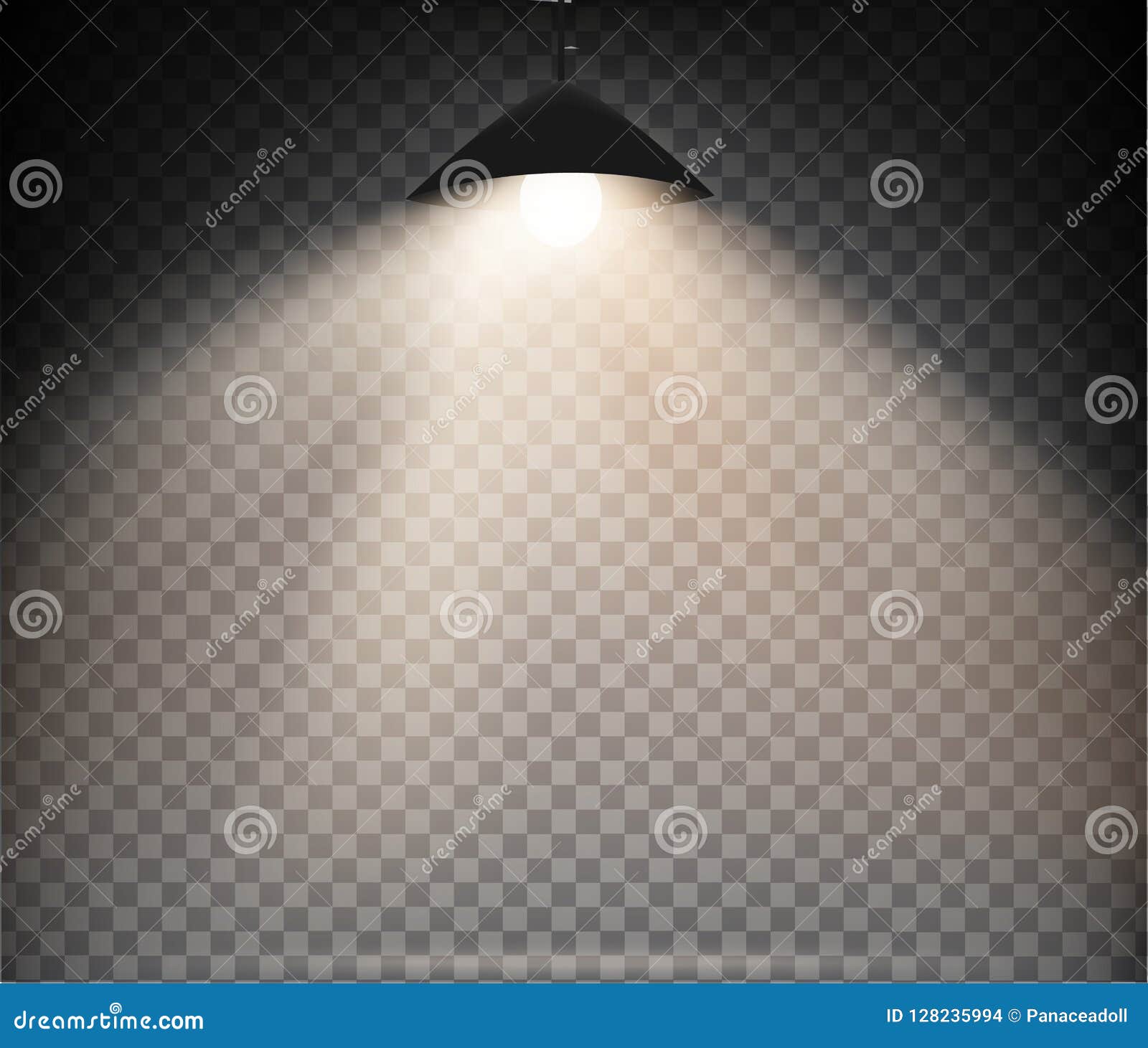 Lamps Set with Warm Light on a Transparent Stock Illustration ...