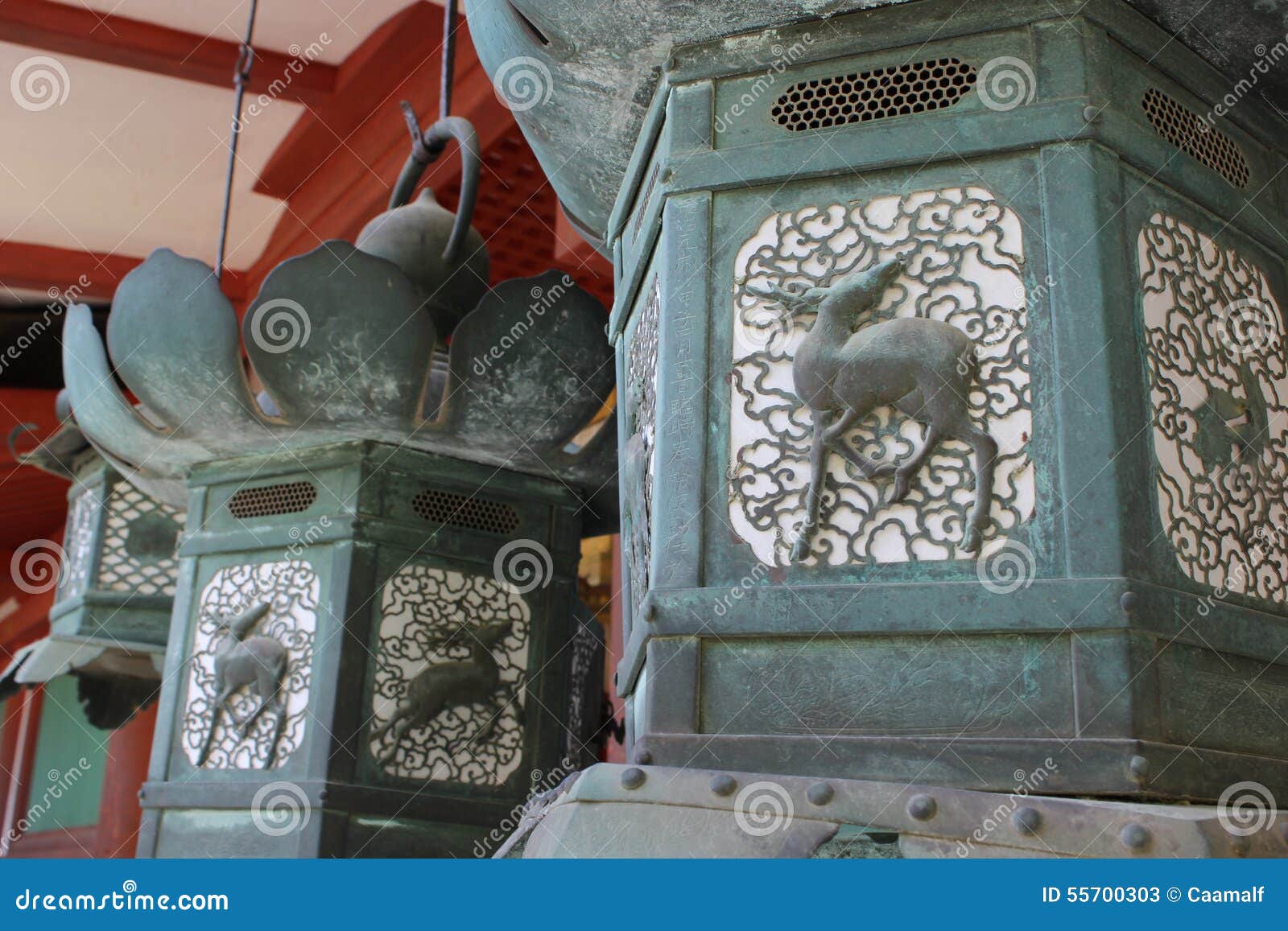 Lamps in a Temple in Nara, Japan Stock Image - Image of temple, prety ...