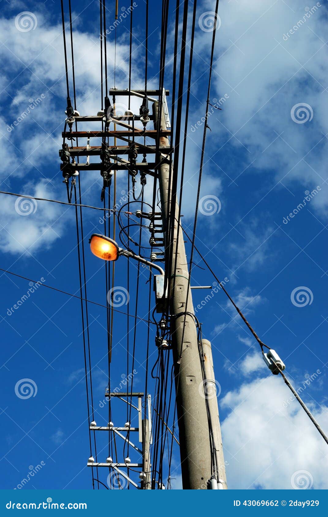 Lamps and Utility Poles, Design Architecture, Vertical Stock Photo ...