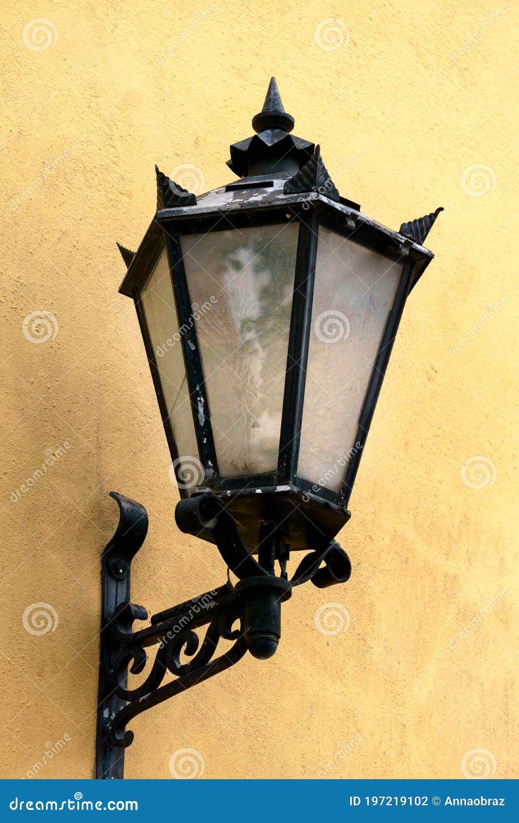 Lamps on the Wall of the House, Stylized Antique Stock Photo - Image of ...