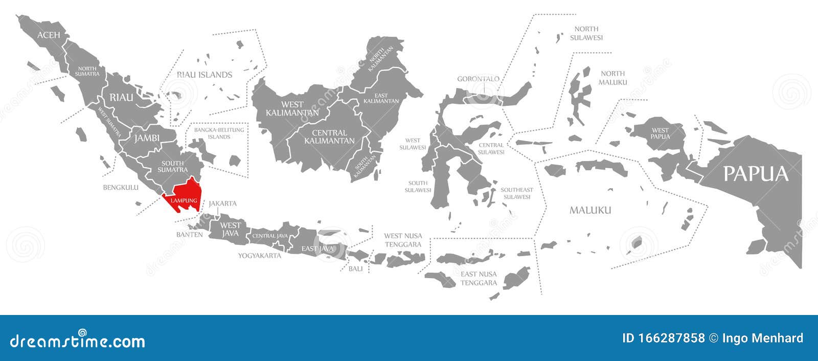 Lampung Red Highlighted in Map of Indonesia Stock Illustration ... Lampung Red Highlighted in Map of Indonesia Stock Illustration ...