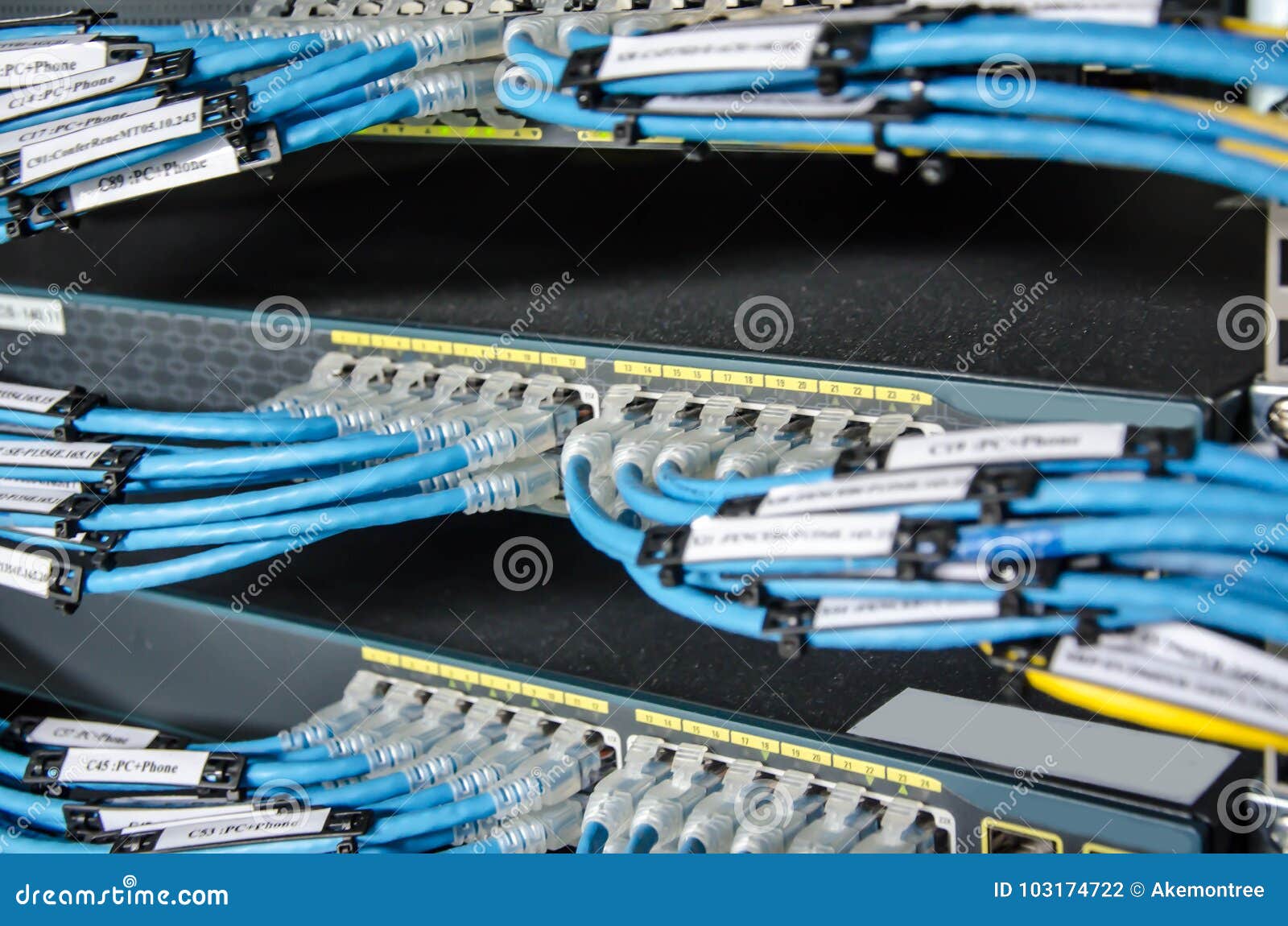 Lan Cable Connect with Server Unit Stock Photo - Image of communication ...