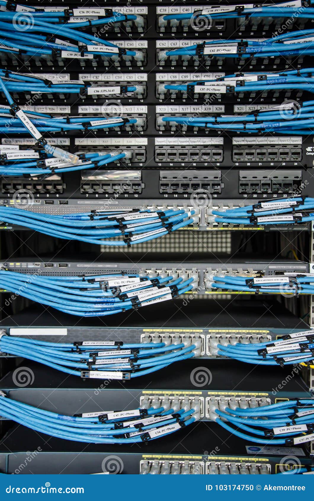 Lan Cable Connect with Server Unit Stock Photo - Image of connection ...