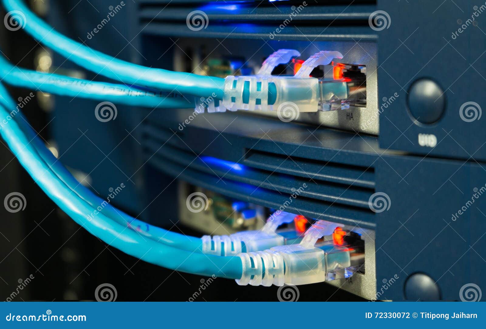 Lan Cable Connect To Network Device. Stock Photo - Image of commerce ...