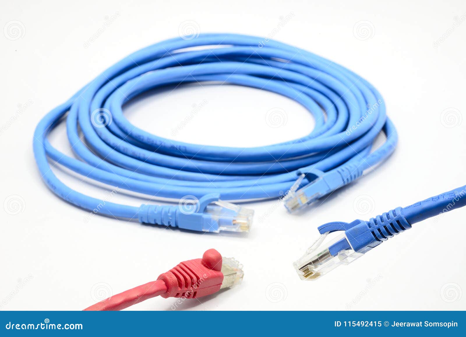 LAN Cable Connect To Network Device Stock Image - Image of element ...