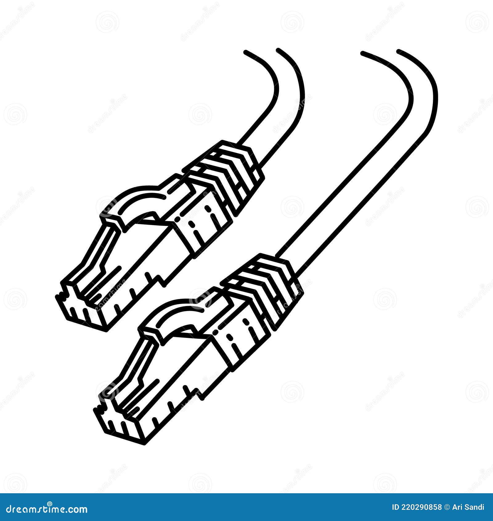 Lan Cable Icon. Doodle Hand Drawn or Outline Icon Style Stock Vector ...