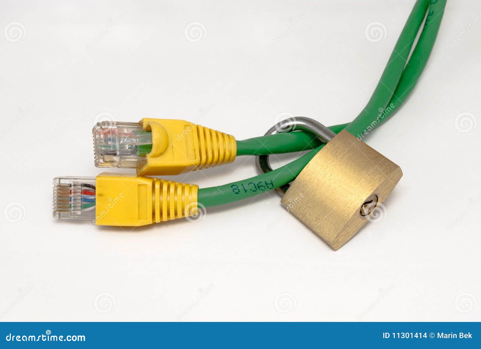 LAN Cable with Locked Padlock Stock Photo - Image of cord, iron: 11301414