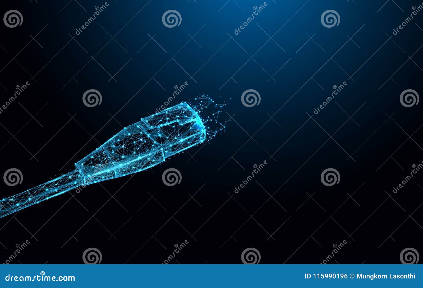 Lan Cable Network Connection Icon Form Lines And Triangles, Point ...