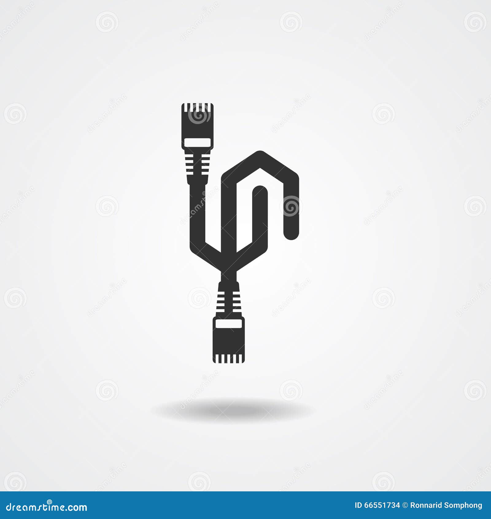 Lan Cable Network Connection Icon Form Lines And Triangles, Point ...