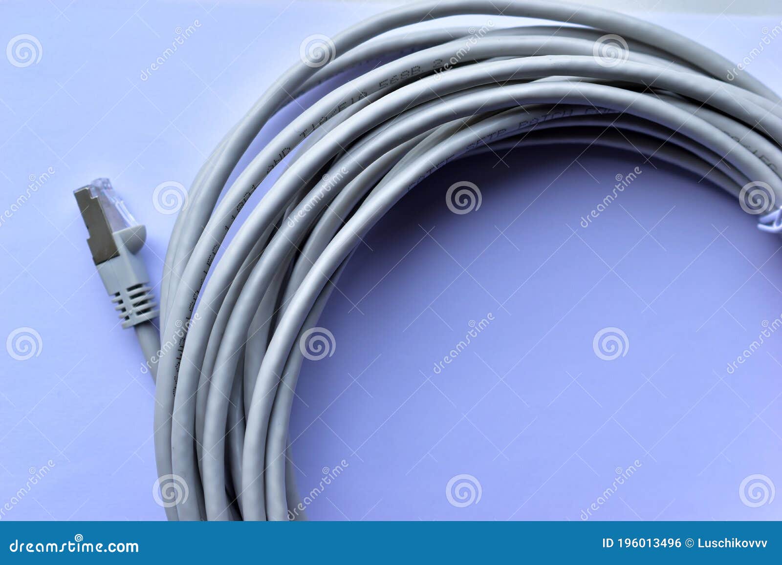 LAN Cable Patch Cord White Cord on White Background Stock Photo - Image ...