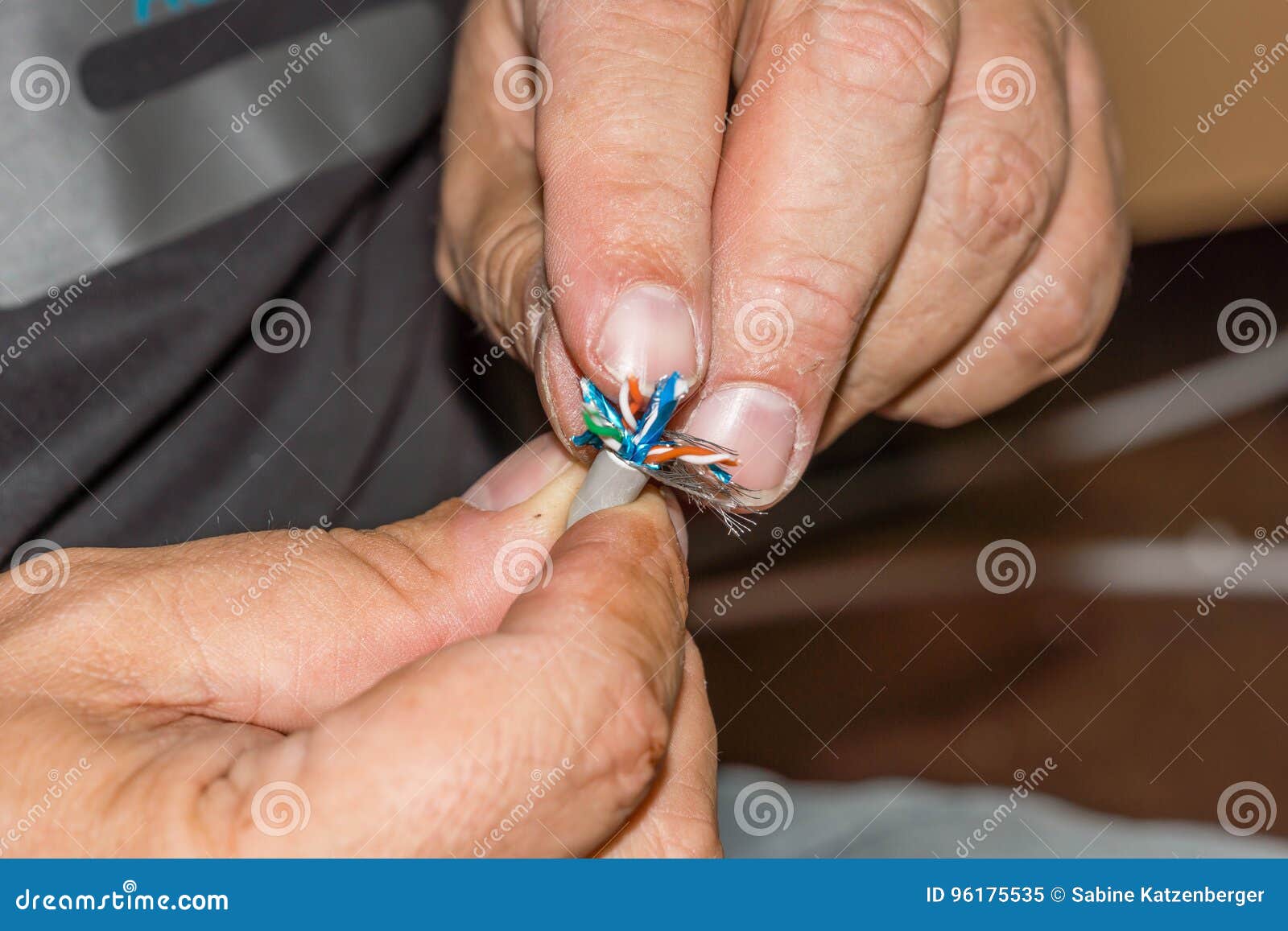 LAN cable preparation stock image. Image of background - 96175535