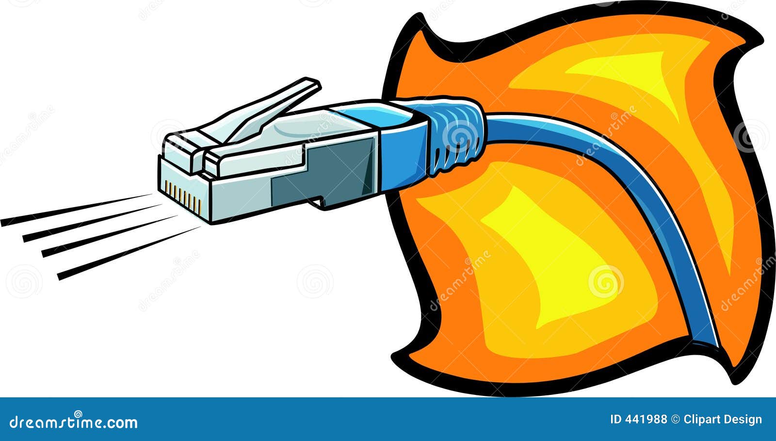 Lan Cable with RG45 Connector Stock Illustration - Illustration of ...