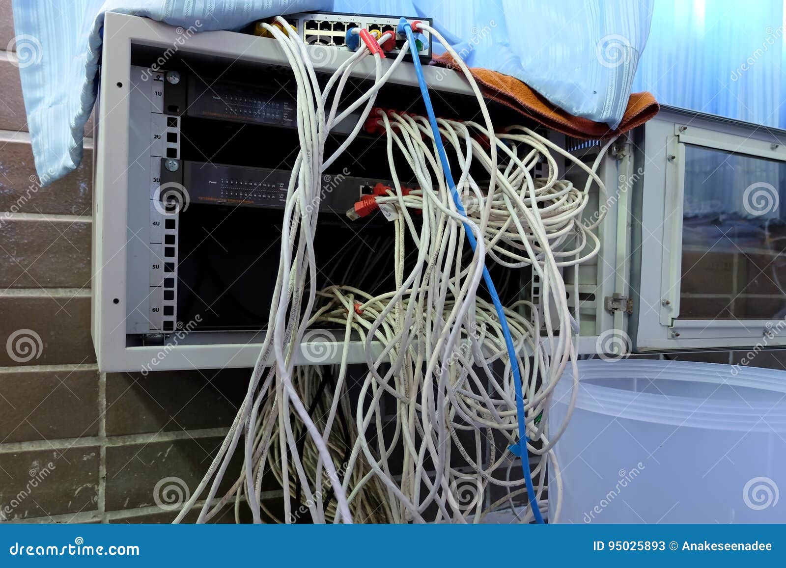 Lan cable tangle stock image. Image of connection, server - 95025893