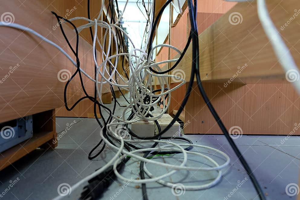 Lan cable tangle stock image. Image of hardware, data - 95026343