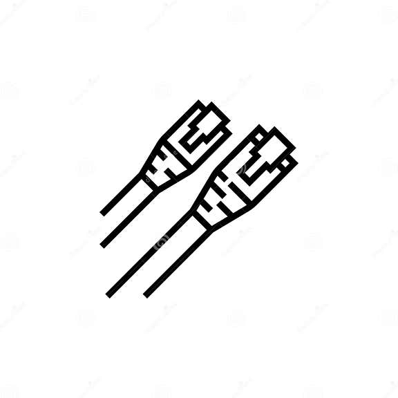 Lan Cable Vector Icon. Computer Component Icon Outline Style. Perfect ...