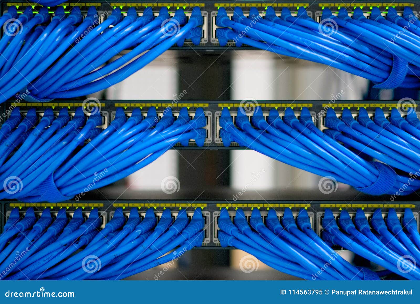 LAN Cable Wiring and Networking in the Data Center. Stock Image - Image ...