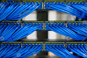LAN Cable Wiring and Networking in the Data Center. Stock Image - Image ...