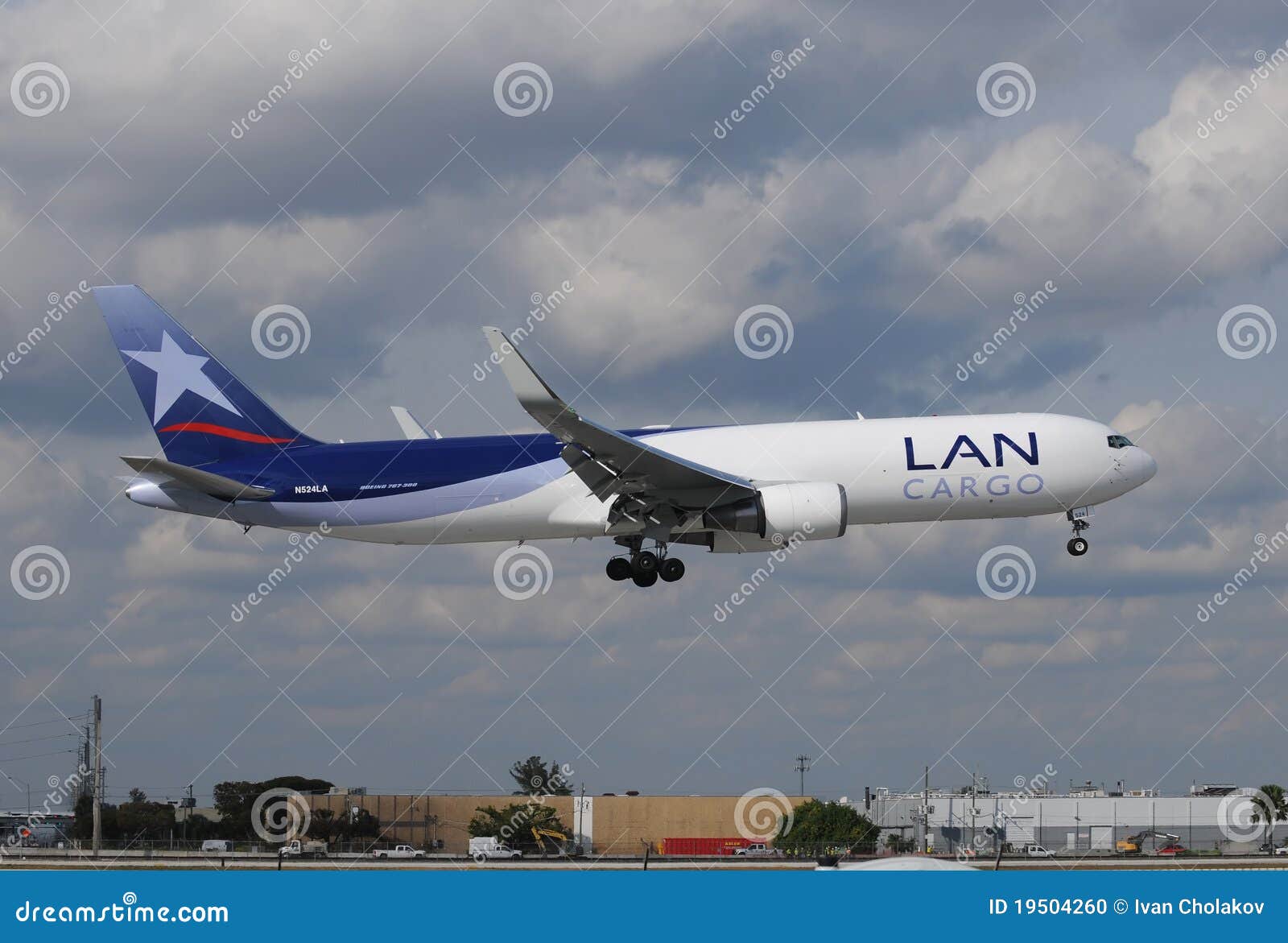 LAN Cargo Jet Landing at Miami International Editorial Image - Image of ...