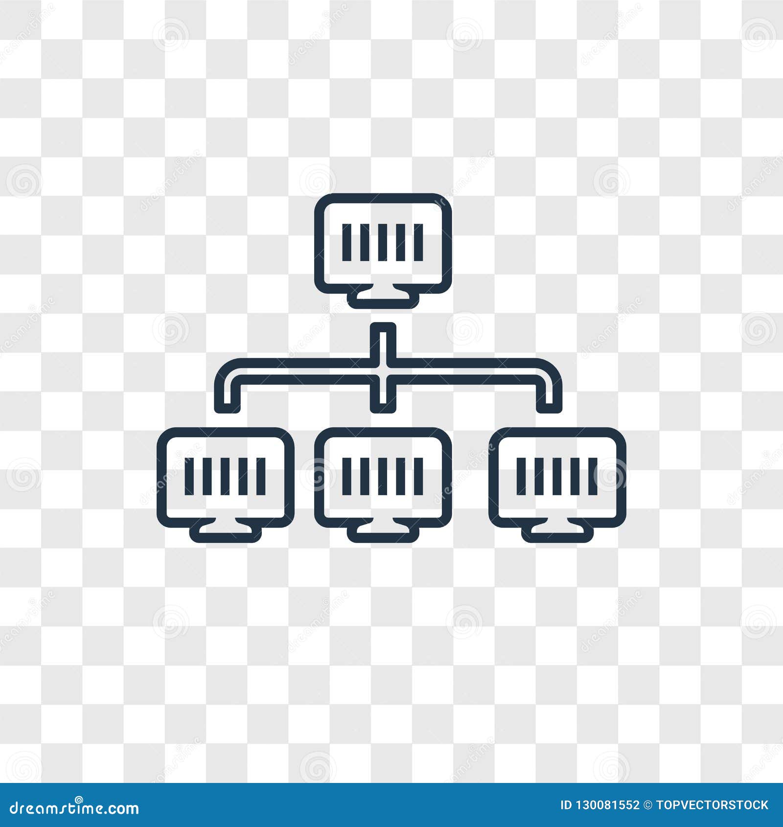 Lan Concept Vector Linear Icon on Transparent Backgroun Stock Vector ...