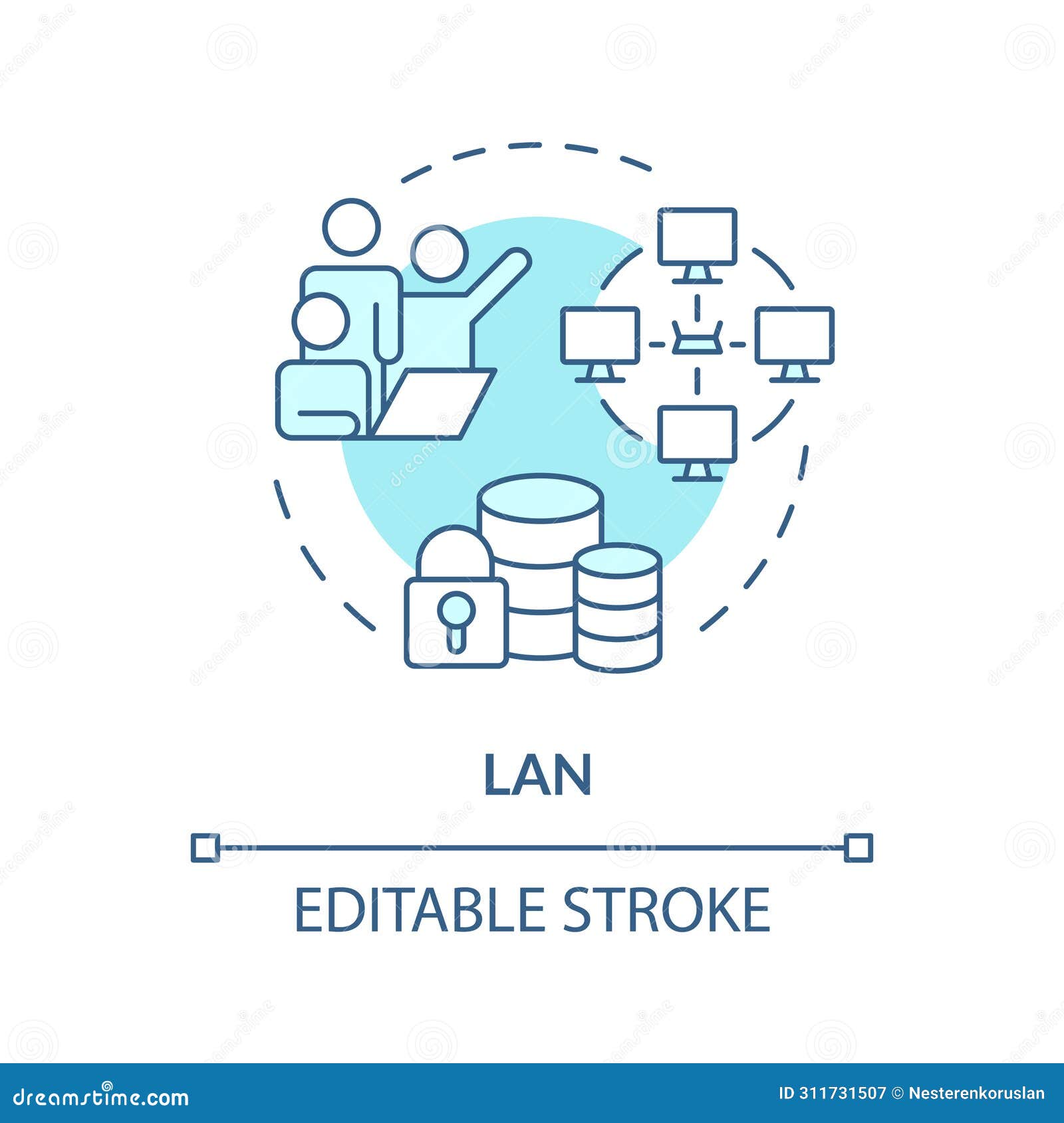 Lan Connection Type Soft Blue Concept Icon Stock Vector - Illustration ...