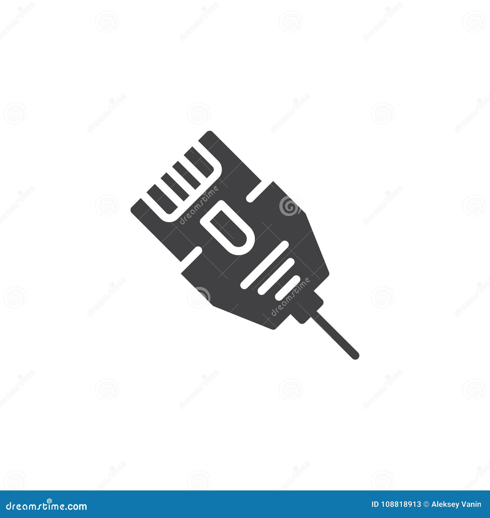 LAN Connector Cable Icon Vector Stock Vector - Illustration of computer ...