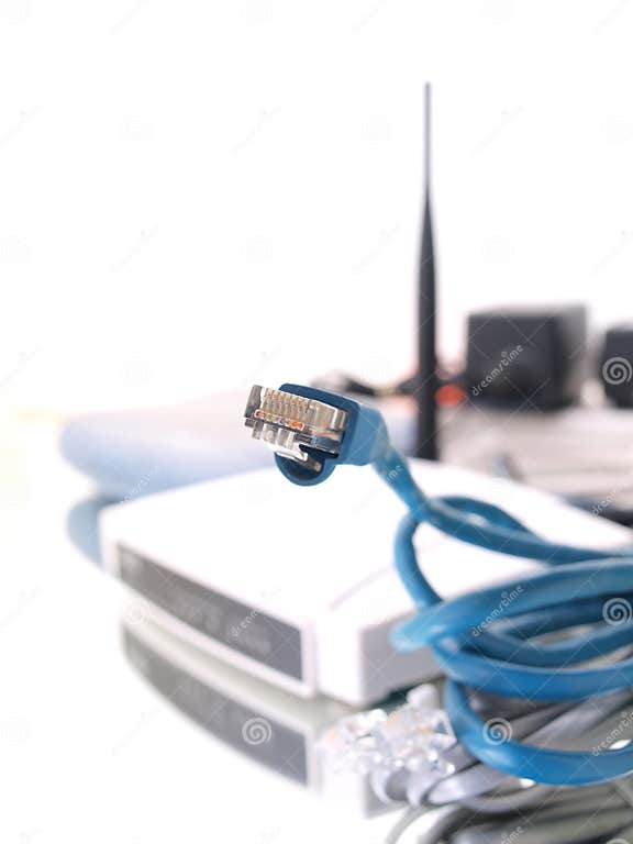 LAN Ethernet Cable Internet Connection Stock Photo - Image of plug ...