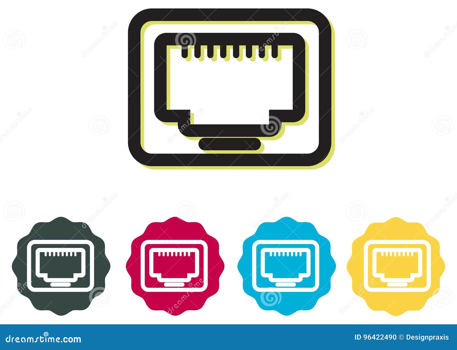 LAN Ethernet Icon stock illustration. Illustration of connection - 96422490