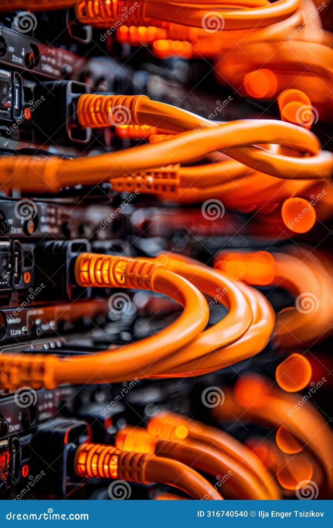 Lan Fiber Optic Cable Connecting To Server Switch for Efficient Network ...