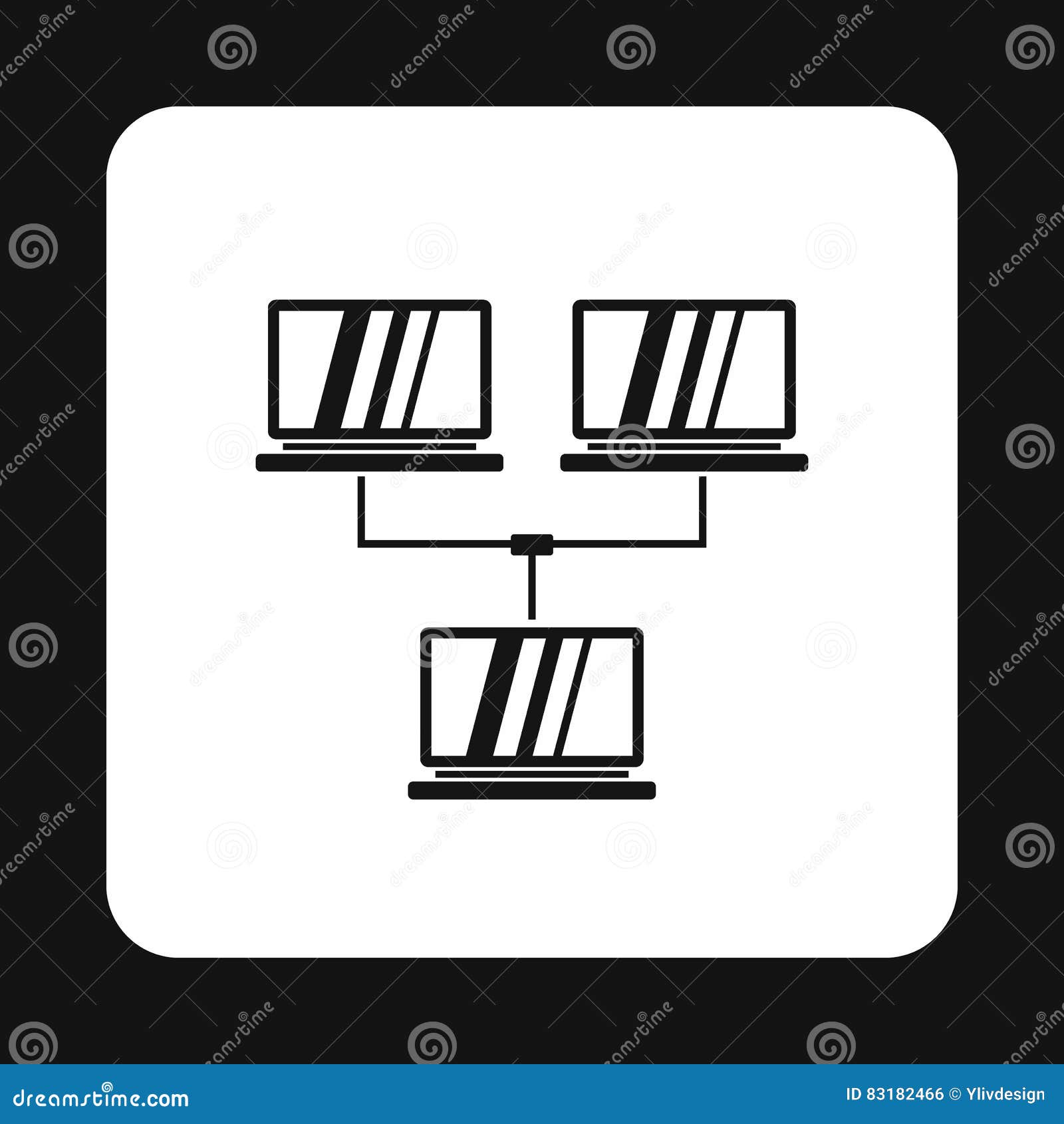 LAN icon, simple style stock vector. Illustration of abstract - 83182466
